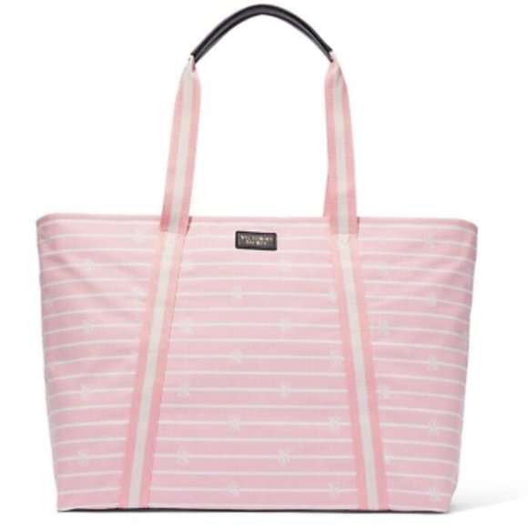 Victoria's Secret | Bags | Victorias Secret Iconic Pink White Stripe ...